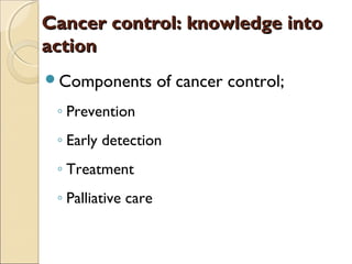 The role of the nurse in cancer prevention | PPT