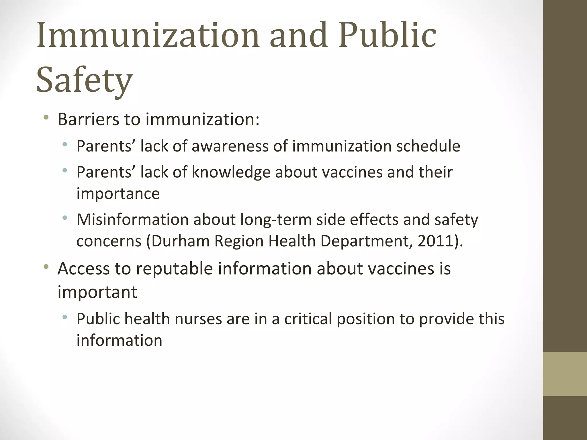 The role of the nurse in public health safety: Immunization | PPT