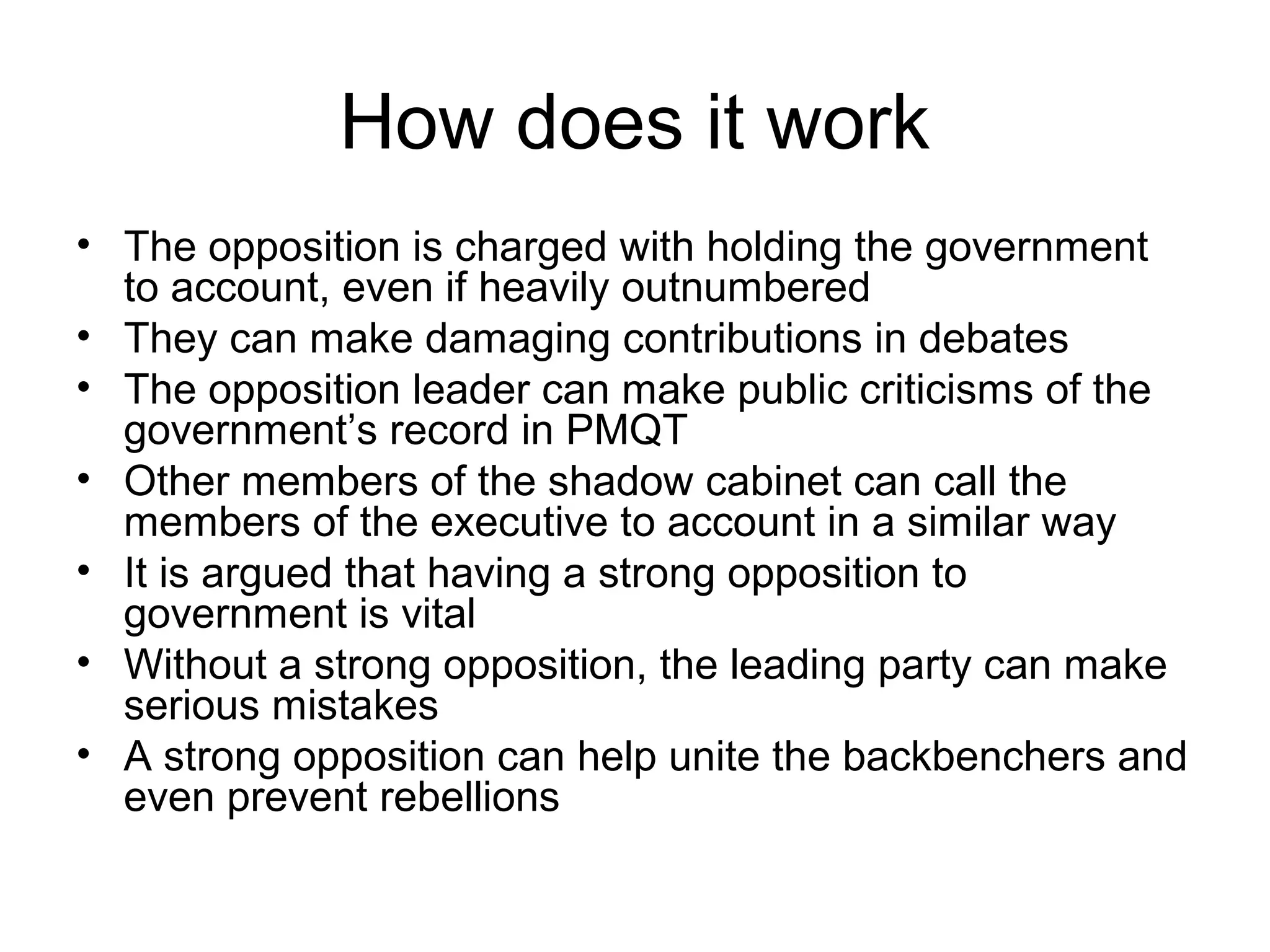 The role of the opposition | PPT