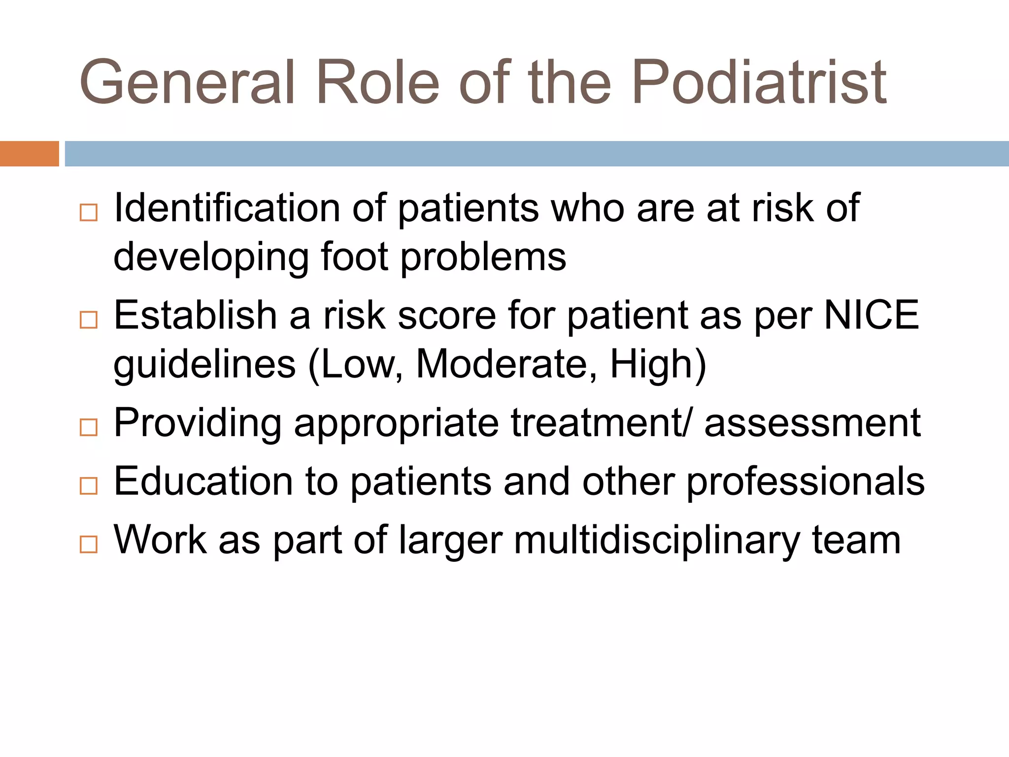 The role of the podiatrist | PPTX