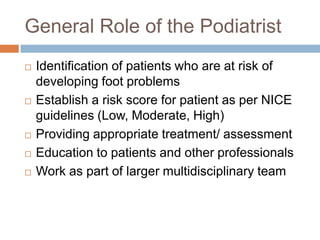 The role of the podiatrist | PPTX