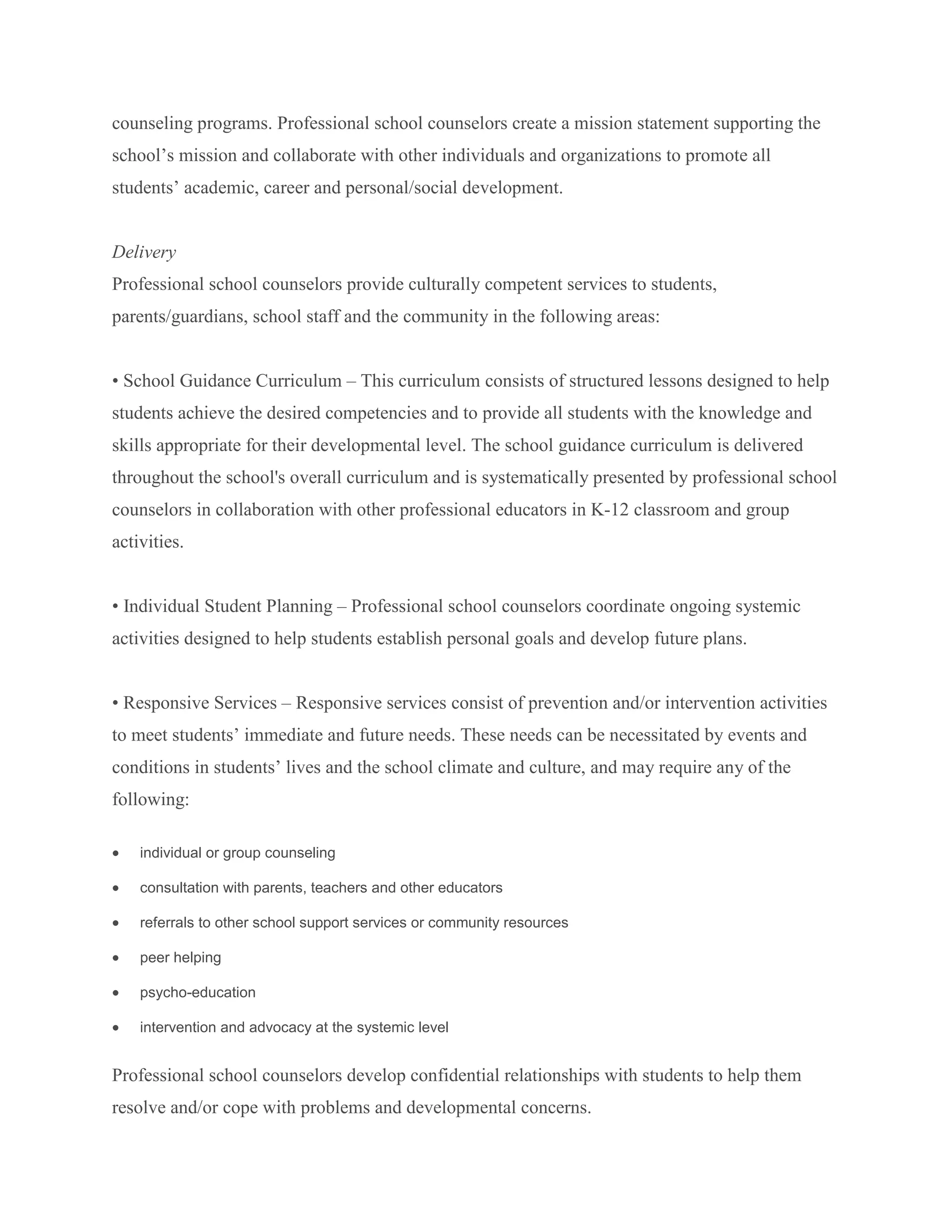 The role of the professional school counselor | PPT