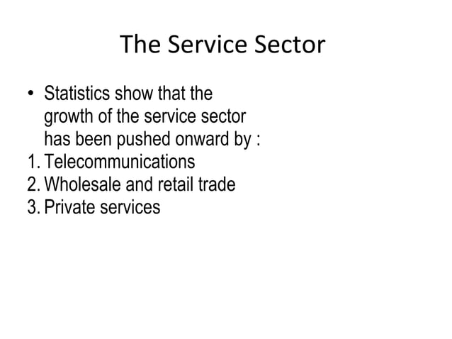 GRADE 10 THE ROLE OF SERVICE SECTOR | PPT