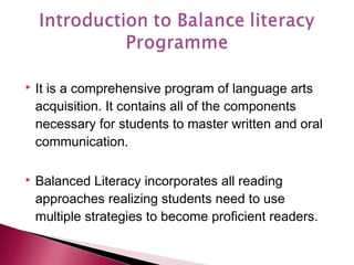 The Role of the Teacher in Balanced Literacy | PPT | Education