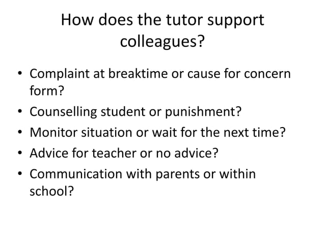 The role of the tutor | PPTX | Educational Assessment | Education