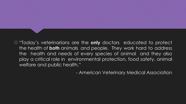 The Role of the Veterinarian in One Health Program | PDF