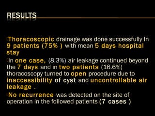 The role of thoracoscopy in the management of | PPT
