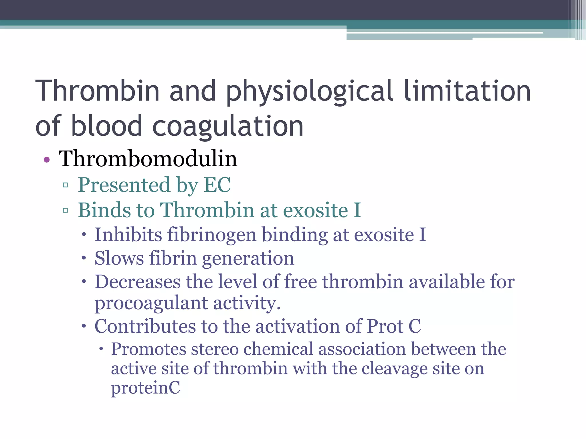 The role of thrombin in coagulation | PPTX