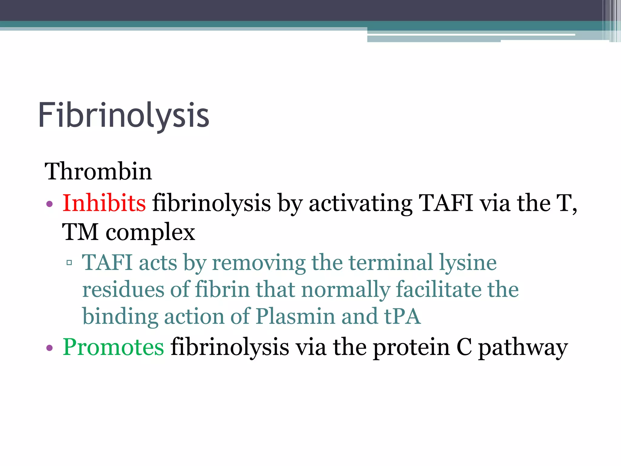 The role of thrombin in coagulation | PPTX