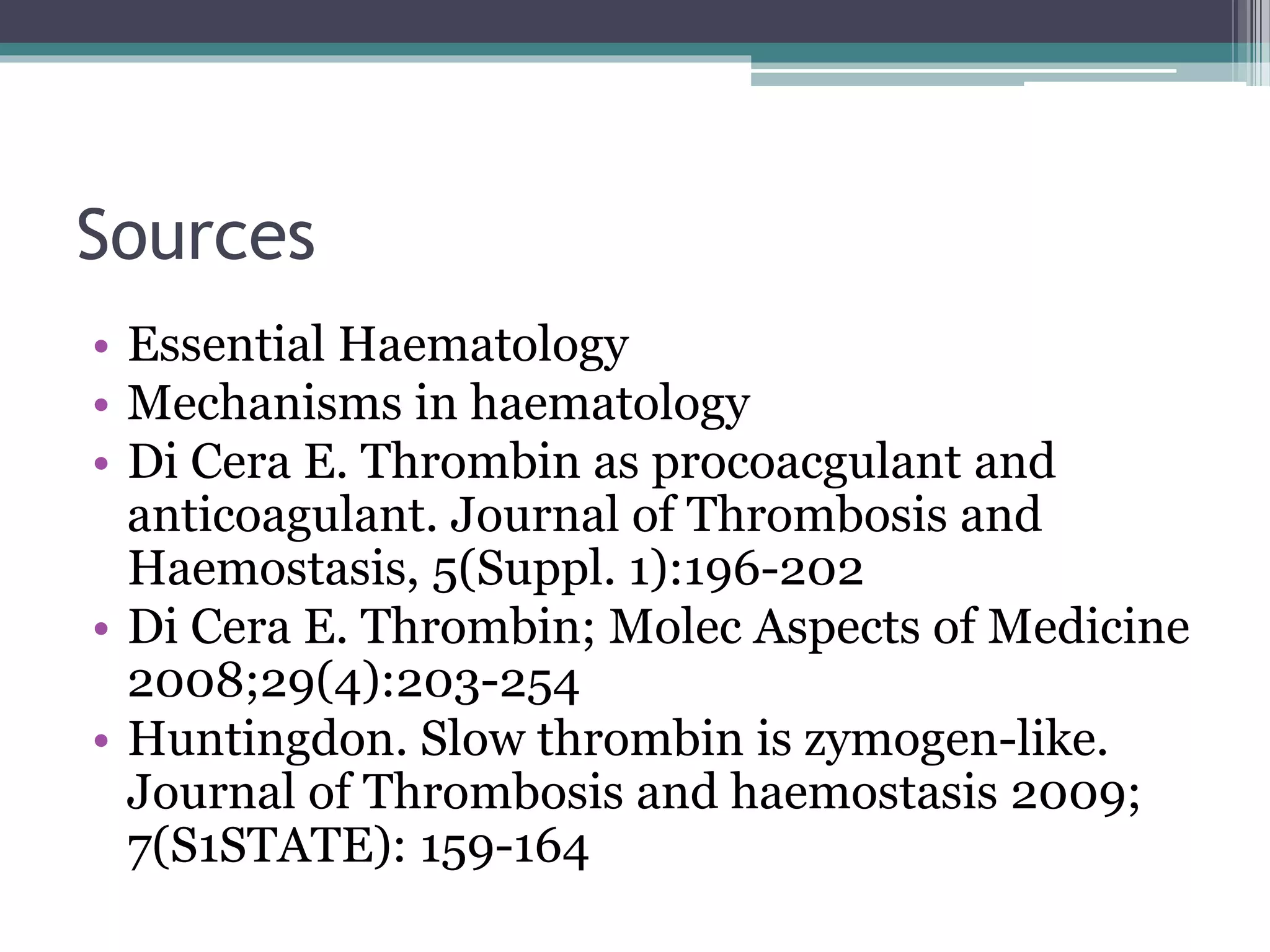 The role of thrombin in coagulation | PPTX