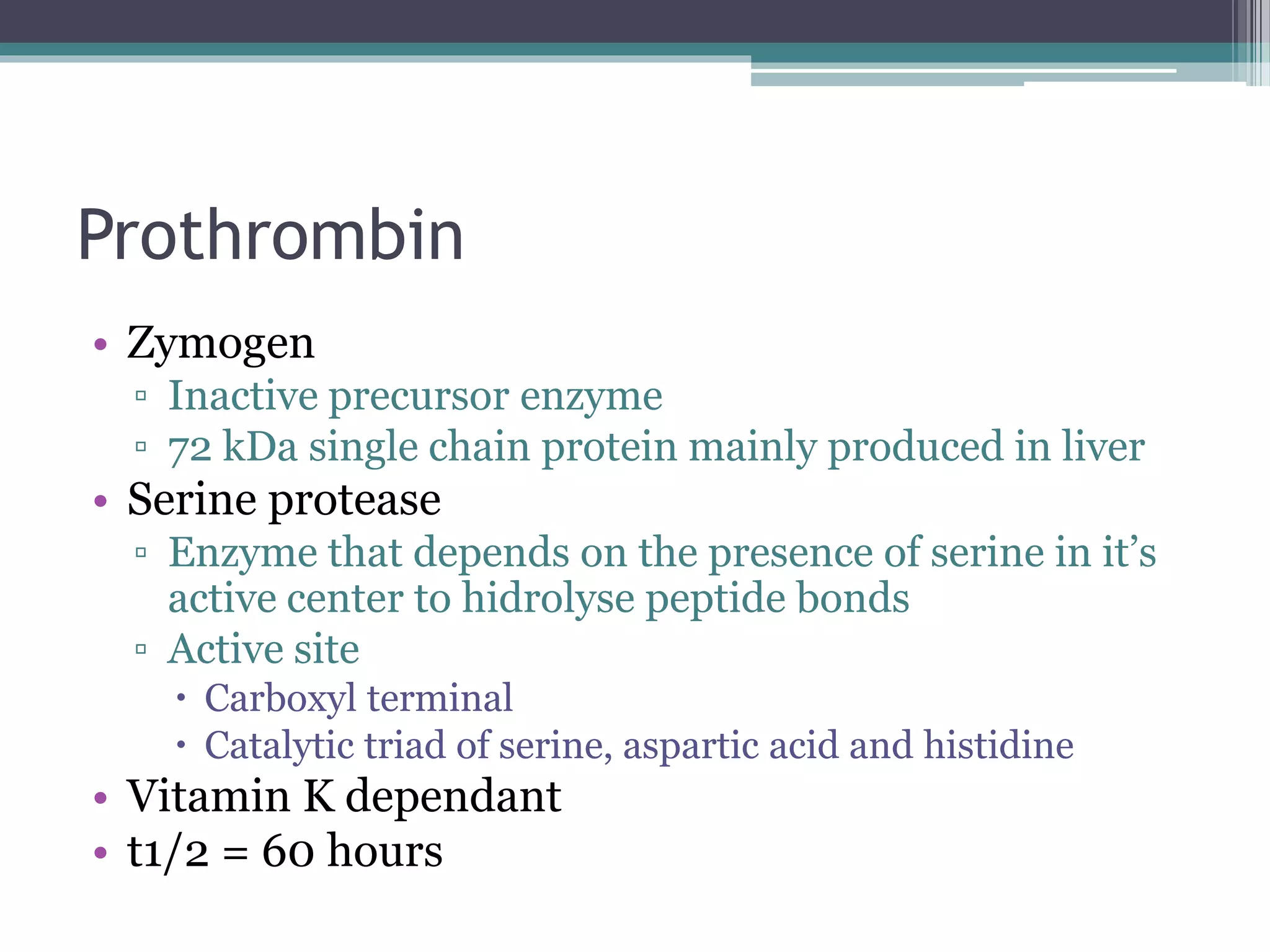 The role of thrombin in coagulation | PPTX