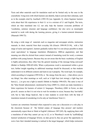 The role of translation in english language teaching | PDF | Education