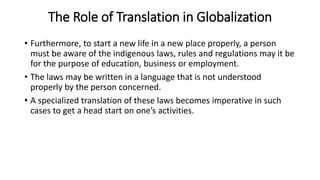 The role of translation in globalization | PPTX