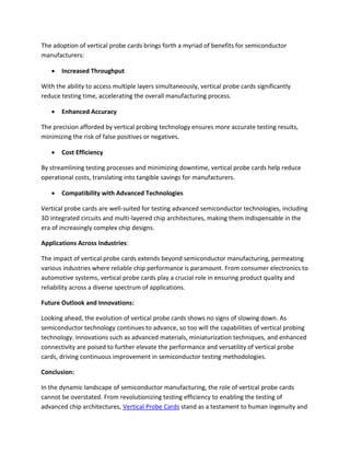The Role of Vertical Probe Cards in Revolutionizing Semiconductor ...