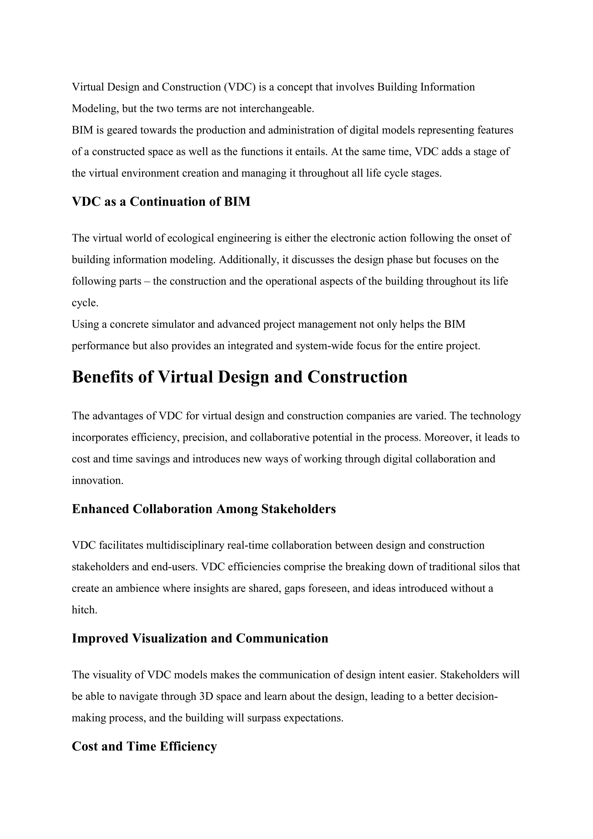 The Role of Virtual Design and Construction in Modern Architecture | PDF