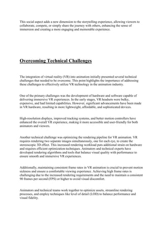 The Role of Virtual Reality in Evolving Animation Journey | DOCX