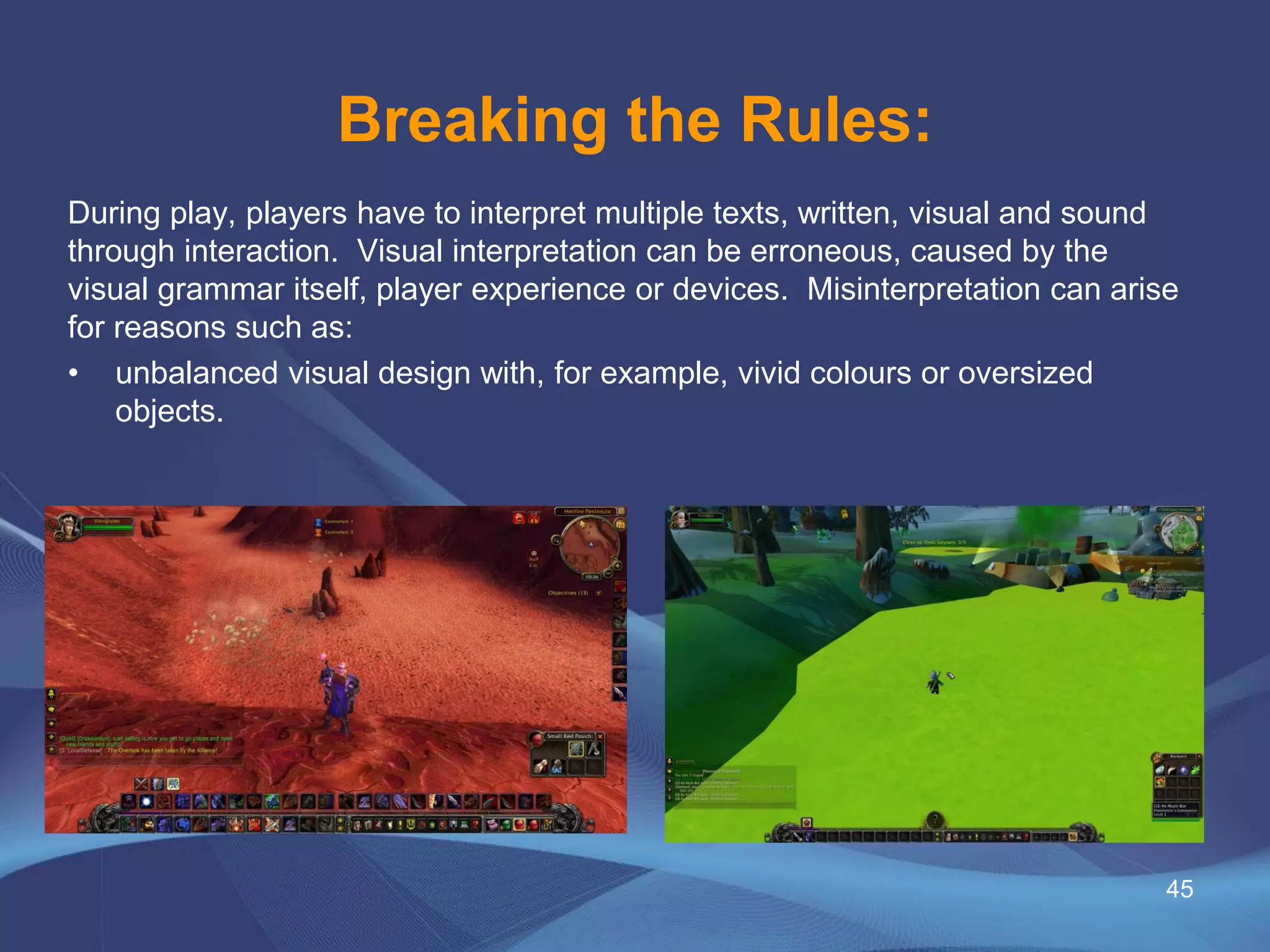 The role of visual grammar and player perception | PDF