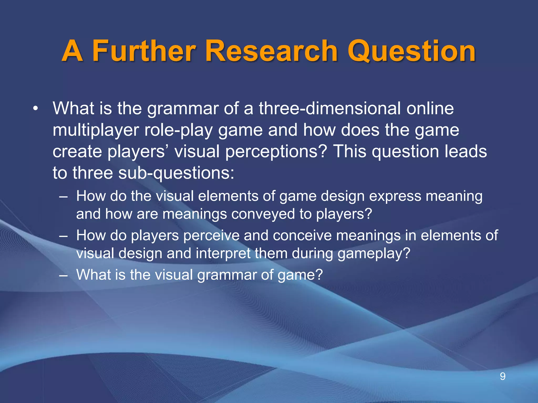 The role of visual grammar and player perception | PDF