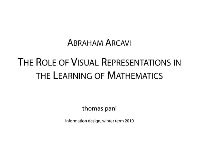 The Role of Visual Representations in the Learning of Mathematics | PPTX | Physics | Science