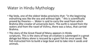 The role of water in the Hindu religion and culture | PPT