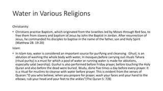 The role of water in the Hindu religion and culture | PPT