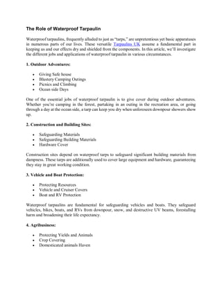 The Role of Waterproof Tarpaulin.pdf