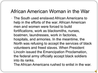 The Role of Women in the Civil War | PPTX