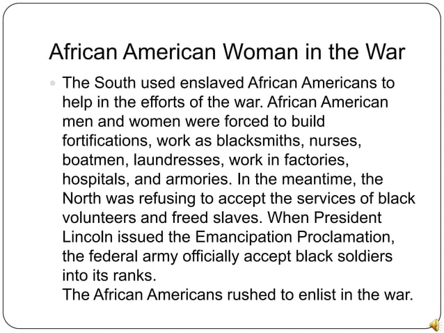 The Role of Women in the Civil War | PPTX | Crime & Harmful Acts to ...