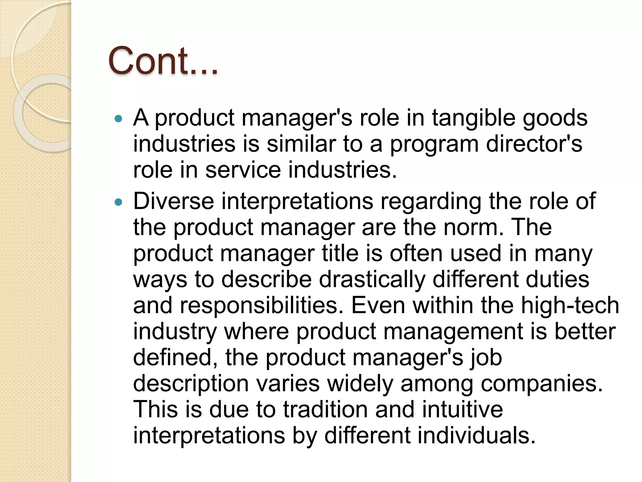 The role product manager | PPTX