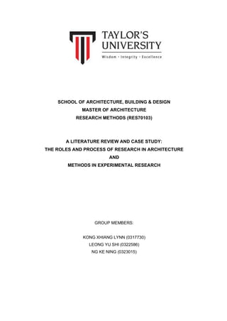 The roles and process of research in architecture | PDF