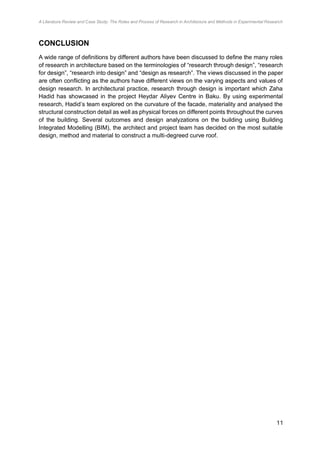 The roles and process of research in architecture | PDF