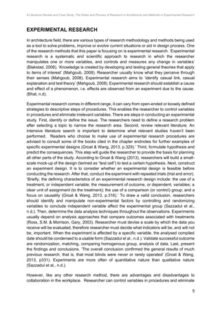 The roles and process of research in architecture | PDF