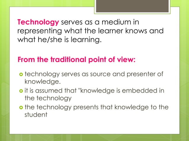 The Roles of Educational Technology in Learning