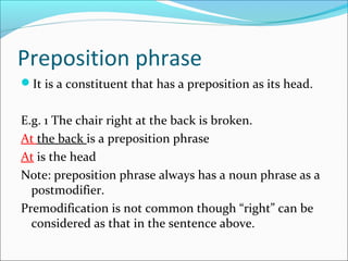 Lecture 1: The roles of phrases and clauses | PPT