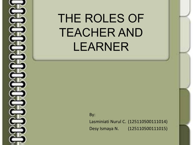The roles of teachers and learners | PPTX