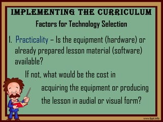 The roles of technology in delivering the curriculum | PPT