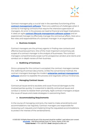 The roles & responsibilities of a contract manager | PDF