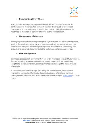The roles & responsibilities of a contract manager | PDF
