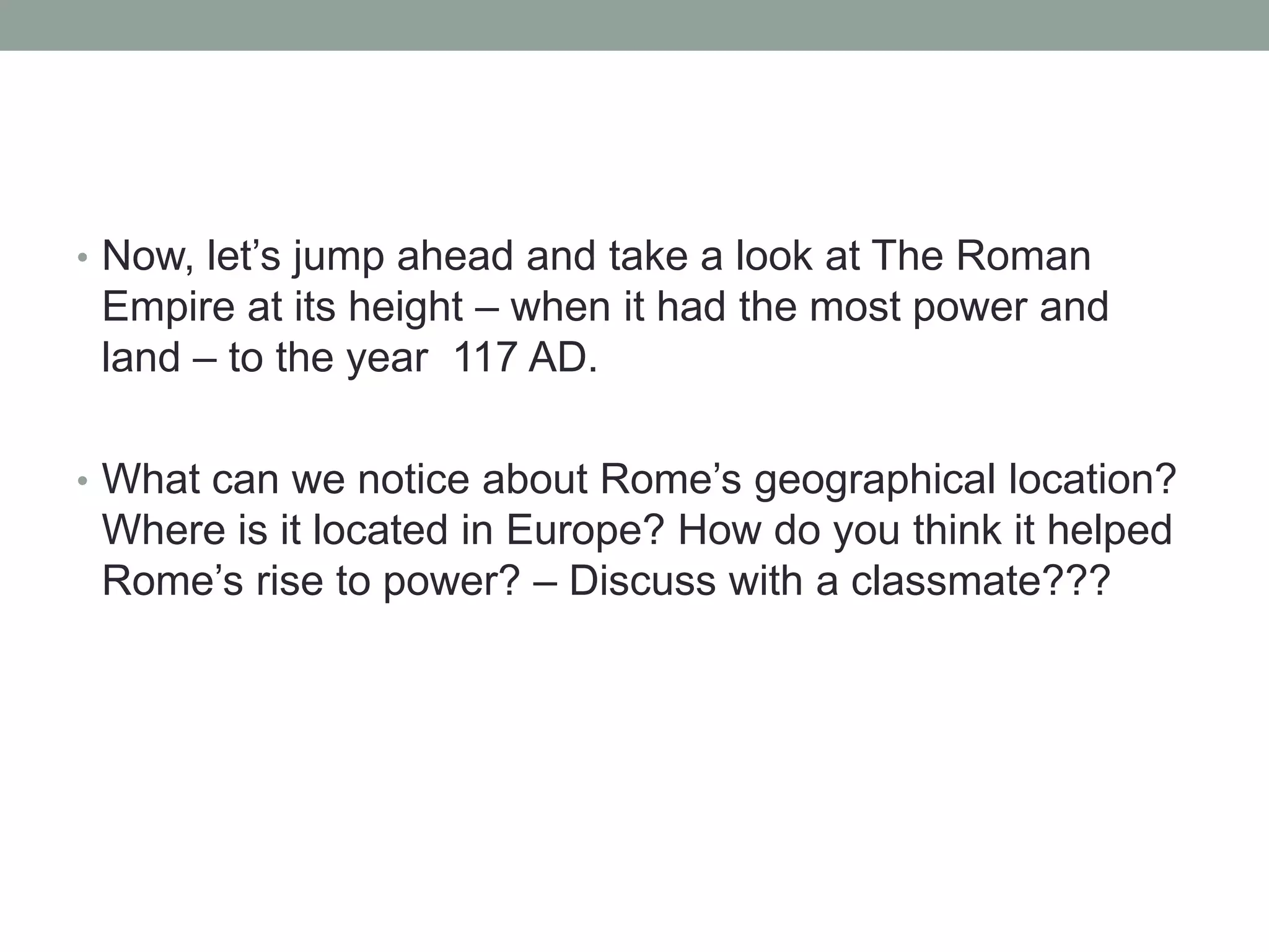 The roman empire – an overview lesson 1 | PPT