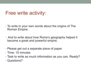 The roman empire – an overview lesson 1 | PPTX