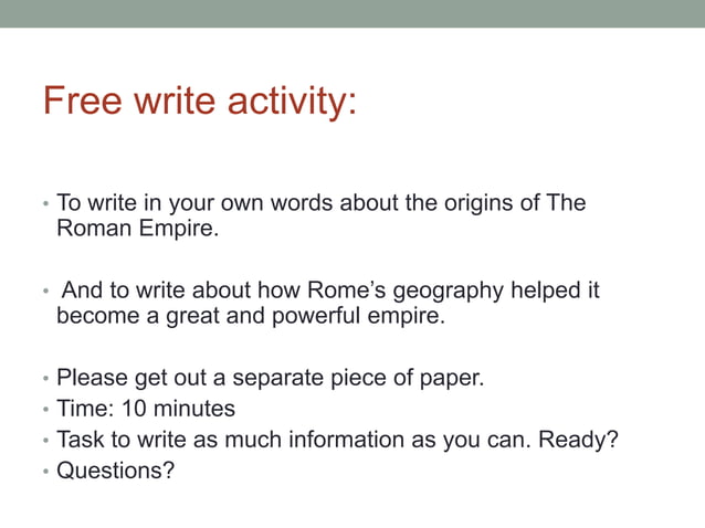 The roman empire – an overview lesson 1 | PPT