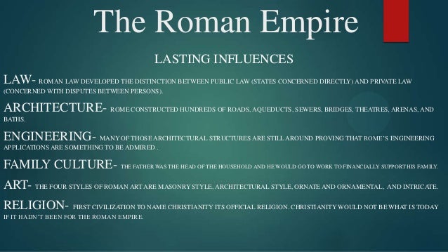 The roman empire lasting influences