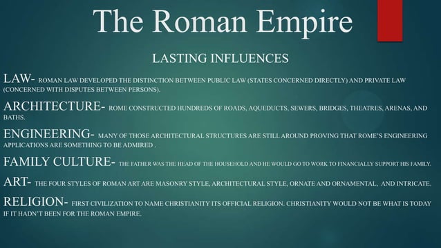 The roman empire lasting influences | PPT