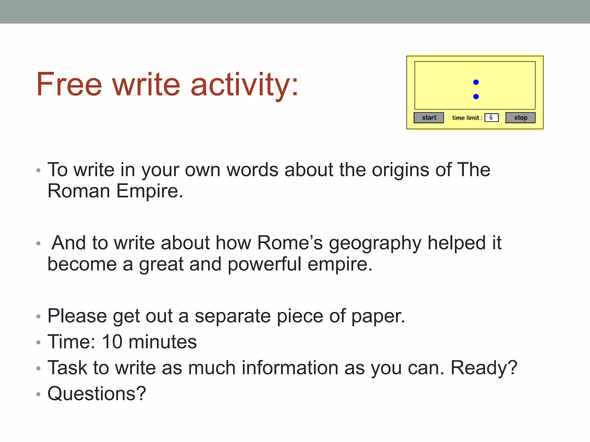 The roman empire – lesson 1 an overview l | PPT