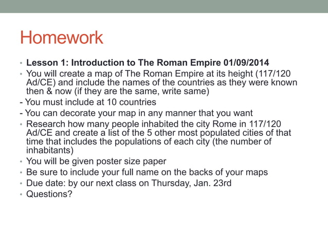 The roman empire – lesson 1 an overview l | PPT