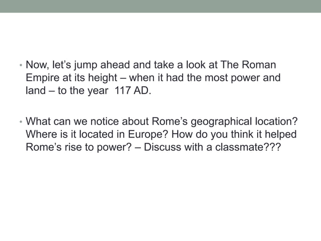 The roman empire – lesson 1 an overview l | PPT