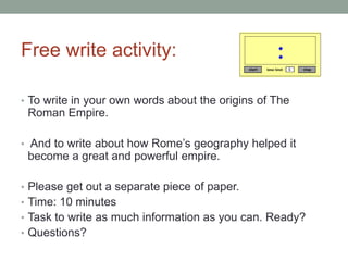 The roman empire – lesson 1 an overview l | PPT