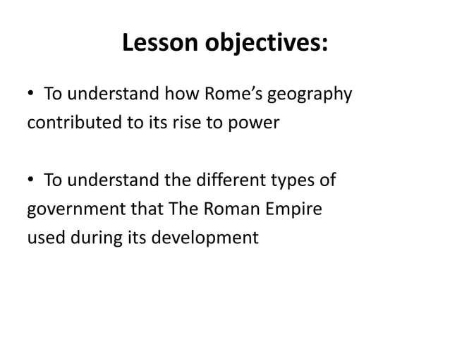 The roman empire lesson 2 | PPT