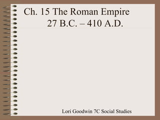 The roman empire (social studies) | PPT