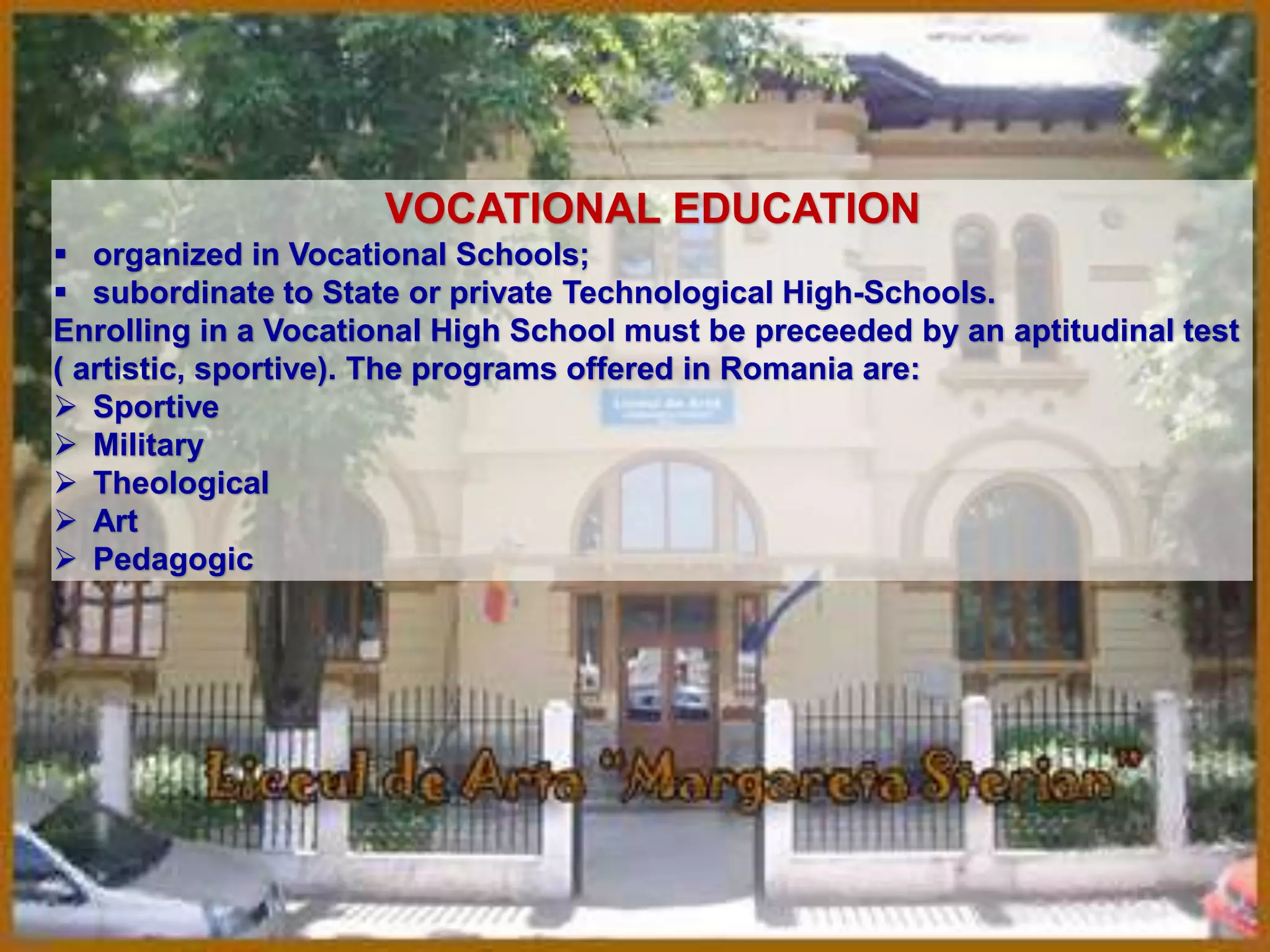 The Romanian educational system | PPTX